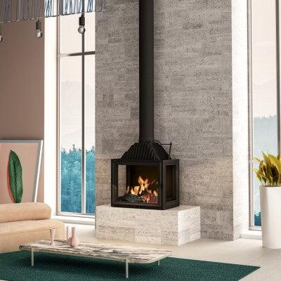 Triple Sided Freestanding Wood Fireplaces – Luxe Fireplaces