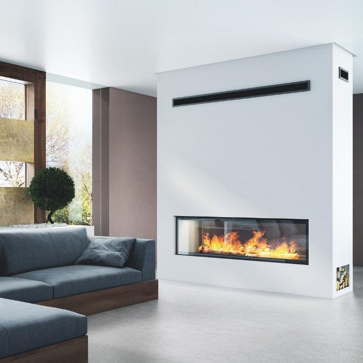 Axis H1600 XXL Panoramic Double Sided Inbuilt Wood Fireplace With Lift ...