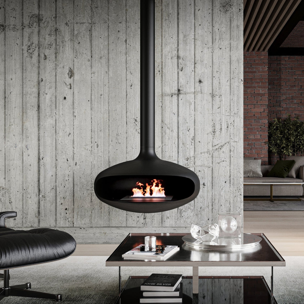 Iconic 900 Hanging Ethanol Fireplace – Luxe Fireplaces